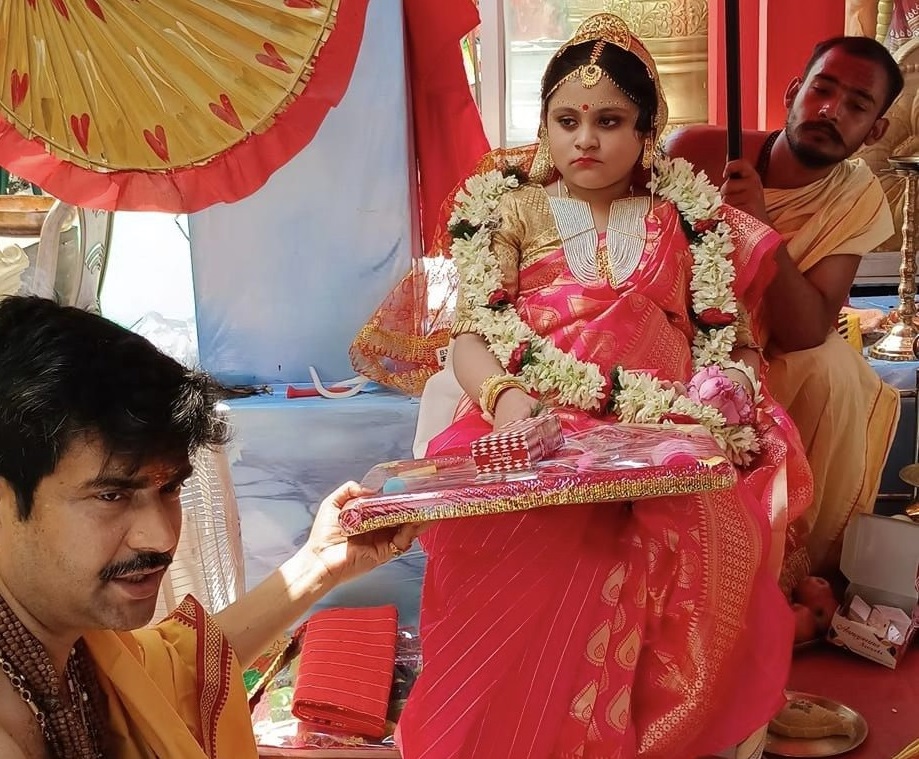 Kumari Pooja at Devi's Feet is a traditional ritual - Adi guru ...